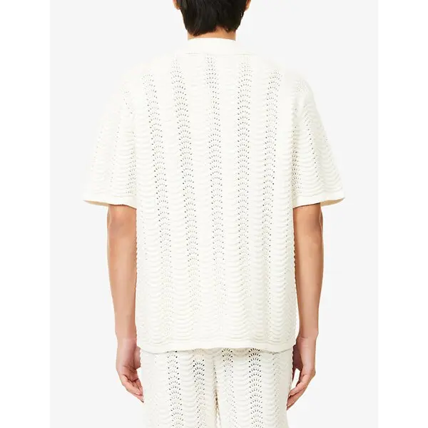 BELIER Ocean Logo-patch Cotton-crochet Shirt