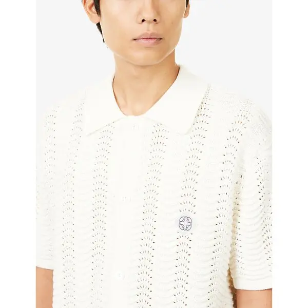 BELIER Ocean Logo-patch Cotton-crochet Shirt