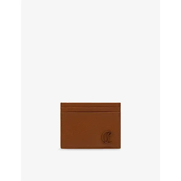 CHRISTIAN LOUBOUTIN Mooncrest Grained Leather Card Holder - Cuoio