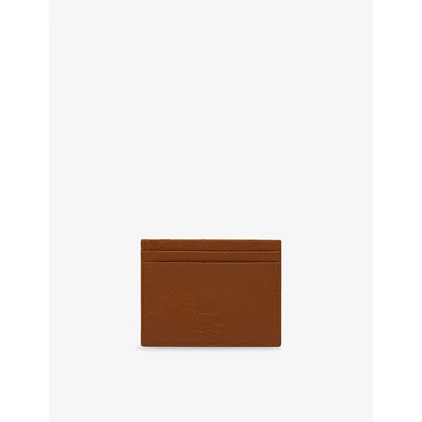 CHRISTIAN LOUBOUTIN Mooncrest Grained Leather Card Holder - Cuoio