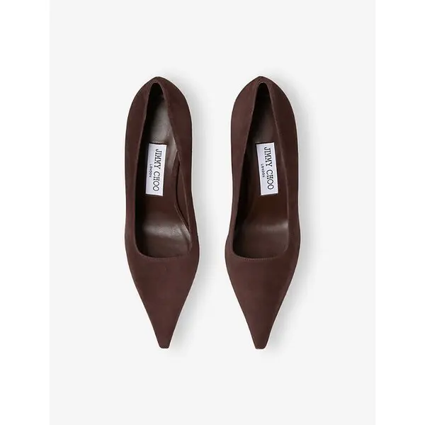 JIMMY CHOO Ixia 80 Suede Pumps - Chocolate