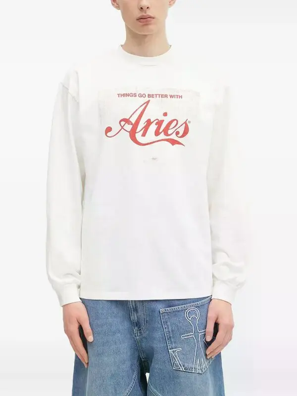 Aries Logo-print Long-sleeve Sweatshirt