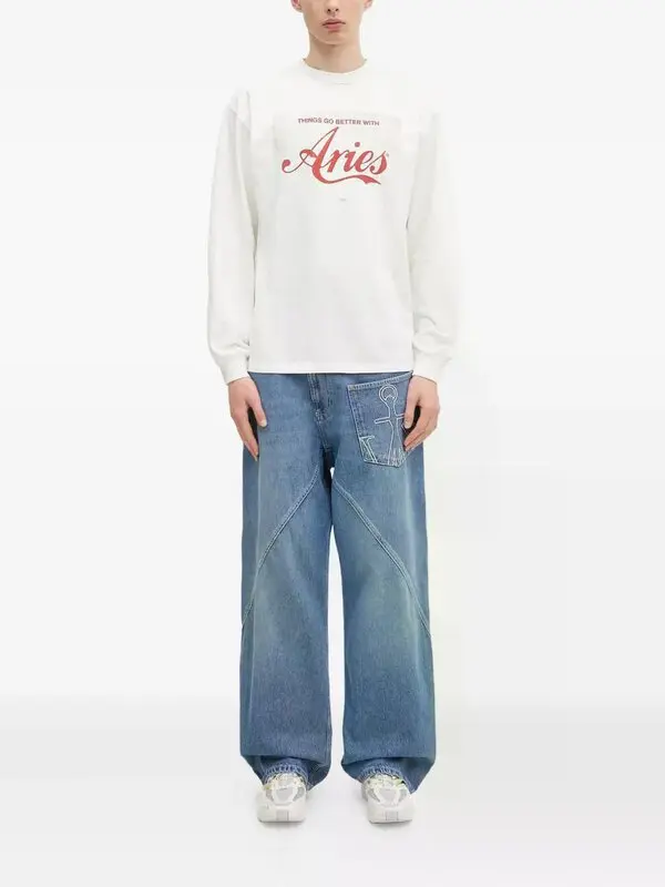 Aries Logo-print Long-sleeve Sweatshirt