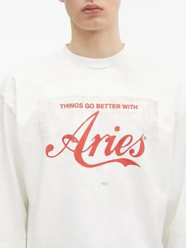 Aries Logo-print Long-sleeve Sweatshirt