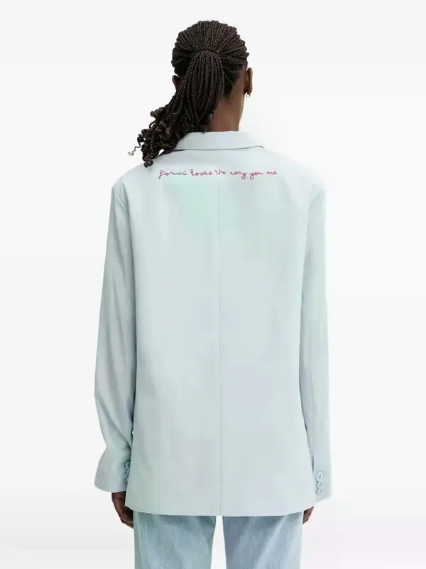 Fiorucci Double-breasted Embroidered Blazer - Blue