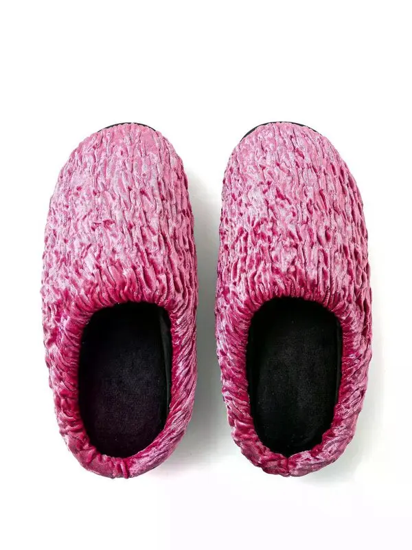 SUBU Crushed-velvet Mules - Pink