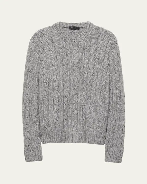Prada Cashmere Cable Knit Crewneck Sweater