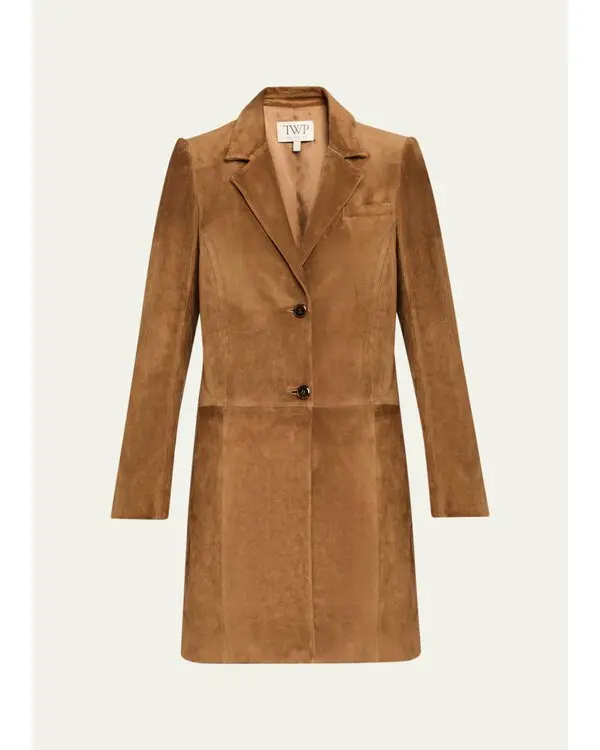 TWP Suede Car Coat - Saddle