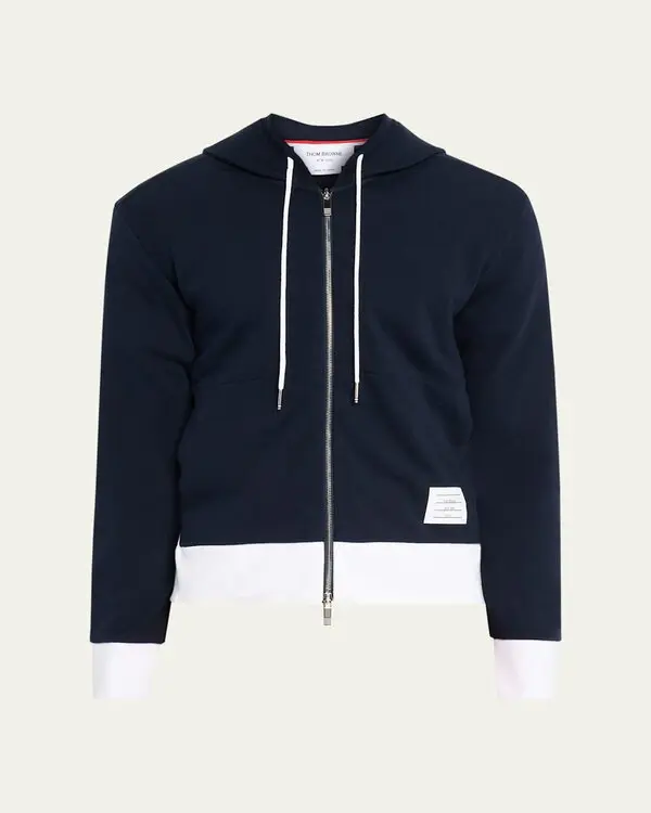 Thom Browne Cotton 4-bar Stripe Full-zip Hoodie