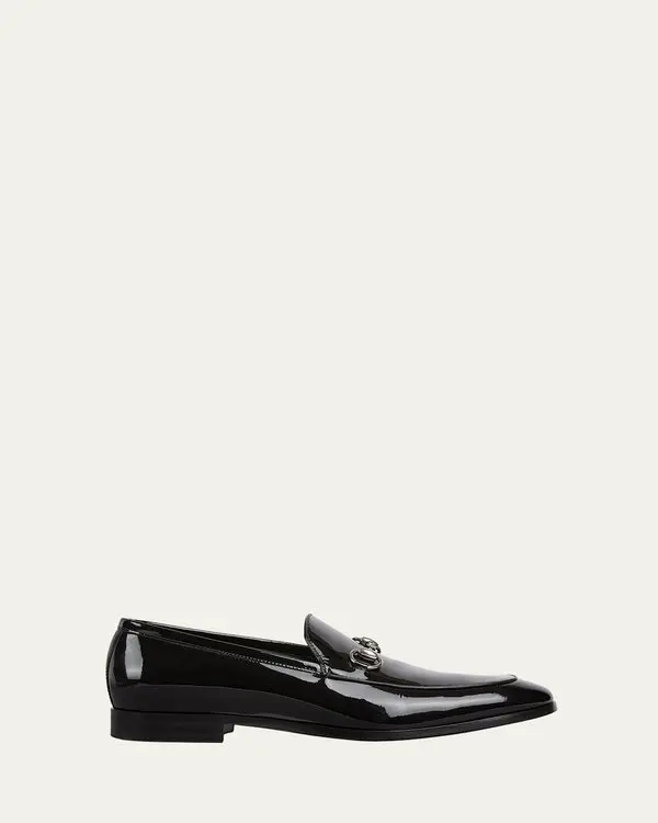 Gucci Patent Leather Bit Loafers - Black