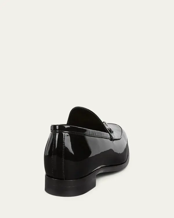 Gucci Patent Leather Bit Loafers - Black