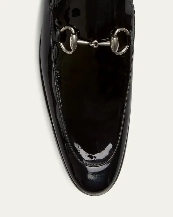 Gucci Patent Leather Bit Loafers - Black