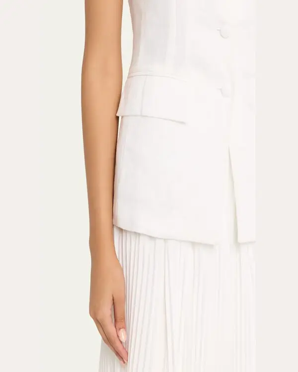 AEXAE Button-front Linen Vest