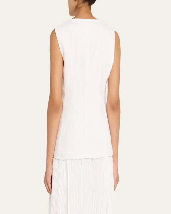 AEXAE Button-front Linen Vest