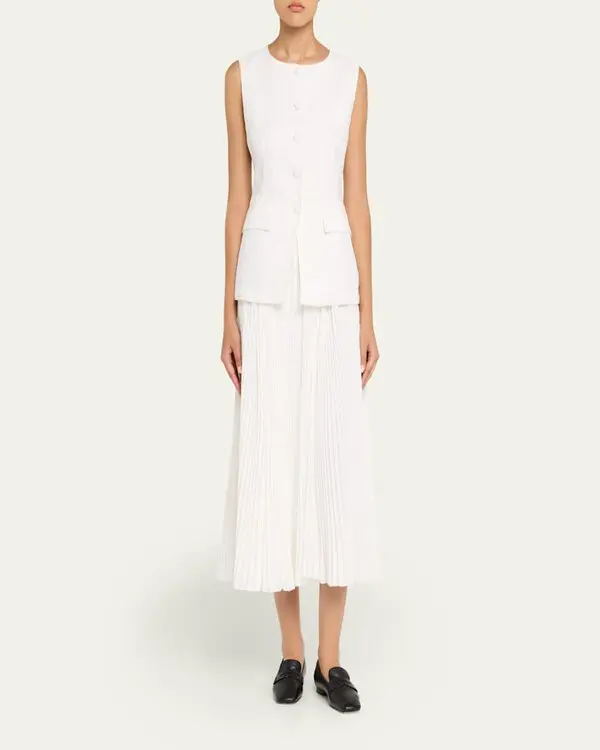 AEXAE Button-front Linen Vest