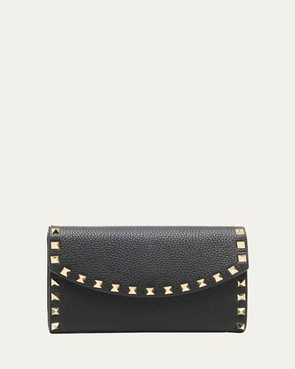 Valentino Garavani Rockstud Wallet On Chain - Nero