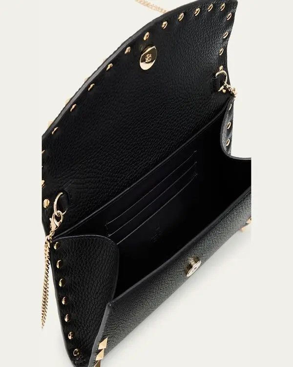 Valentino Garavani Rockstud Wallet On Chain - Nero