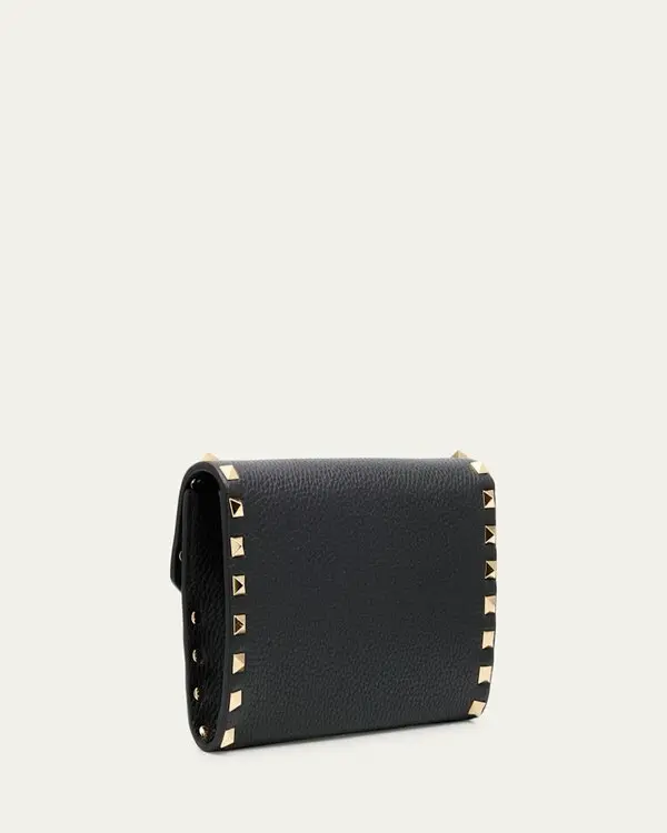 Valentino Garavani Rockstud Wallet On Chain - Nero