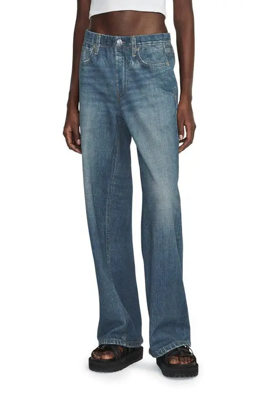 Rag & Bone Rb Miramar Shea Relaxed Straight Leg Cotton Terry Sweatpant Jeans - Lenox