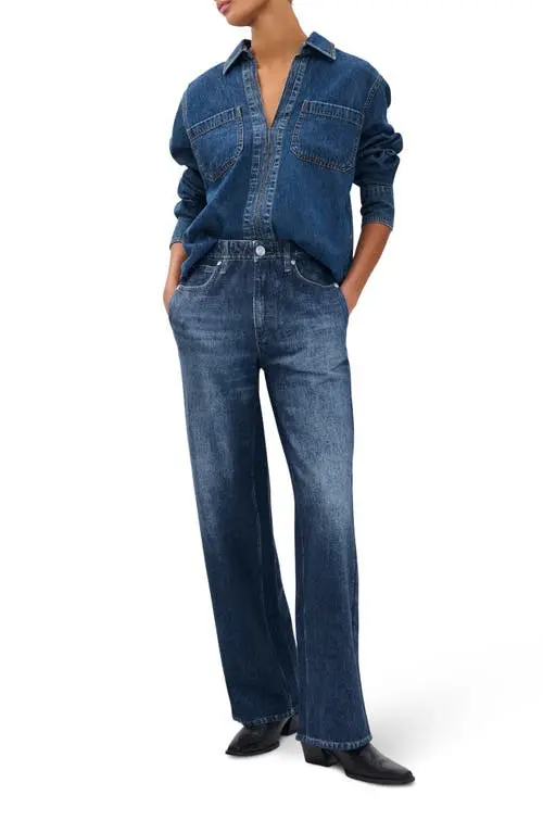 Rag & Bone Miramar Pull On Wide Leg Jeans - Petra