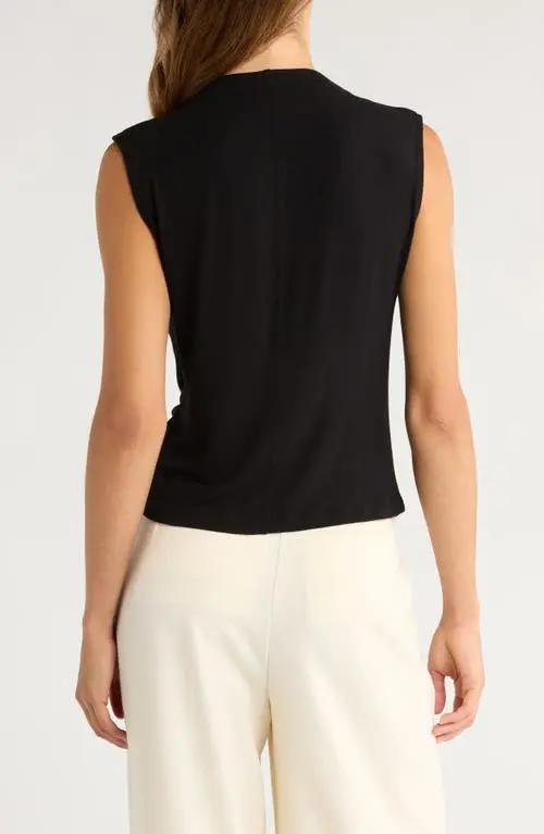 Vince Cowl Neck Sleeveless Top - Black