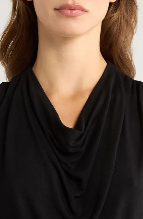 Vince Cowl Neck Sleeveless Top - Black