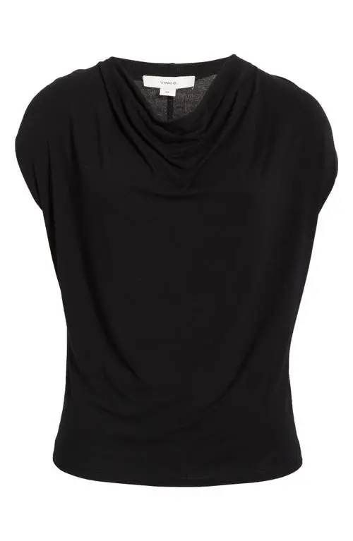 Vince Cowl Neck Sleeveless Top - Black