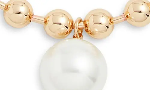 OPEN EDIT Shotbead Cultured Pearl Collar Necklace - White- Gold