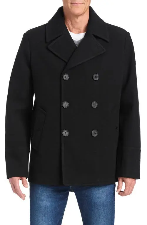 Vince Camuto Double-breasted Water-resistant Coat - Black