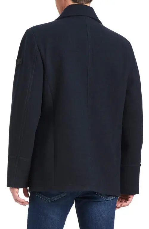 Vince Camuto Double-breasted Water-resistant Coat - Navy