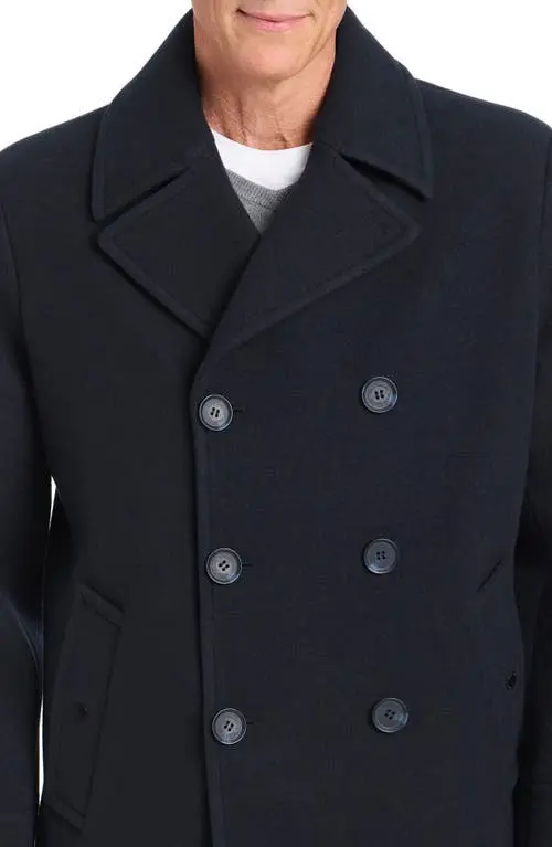 Vince Camuto Double-breasted Water-resistant Coat - Navy