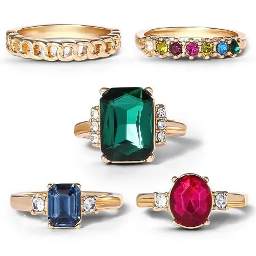 Jessica Simpson Multi-gemstone Ring Set