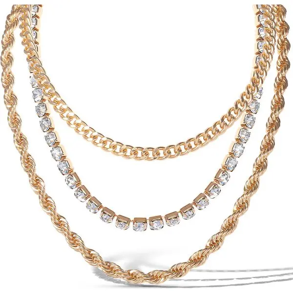 Jessica Simpson Layered Chain Necklace Set - Gold