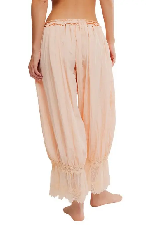 Free People Lace Trim Wide Leg Crop Pajama Pants - Peach Pit
