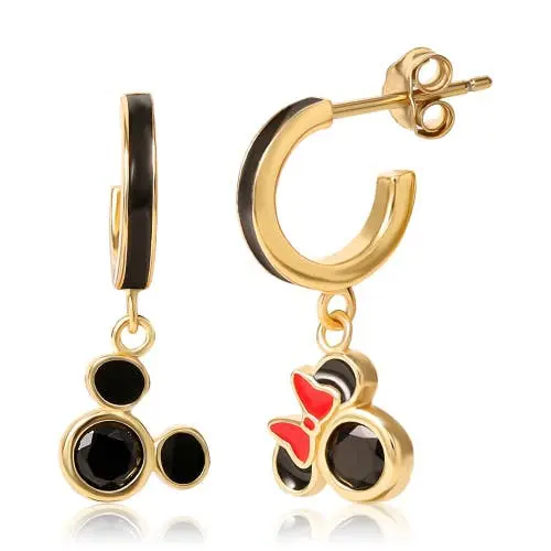 Disney Officially Licensed Hoop Earrings - Black/gold/red