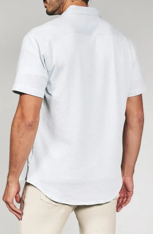 7 Diamonds Keaton Stripe Seersucker Short Sleeve Button-up Shirt - Grey