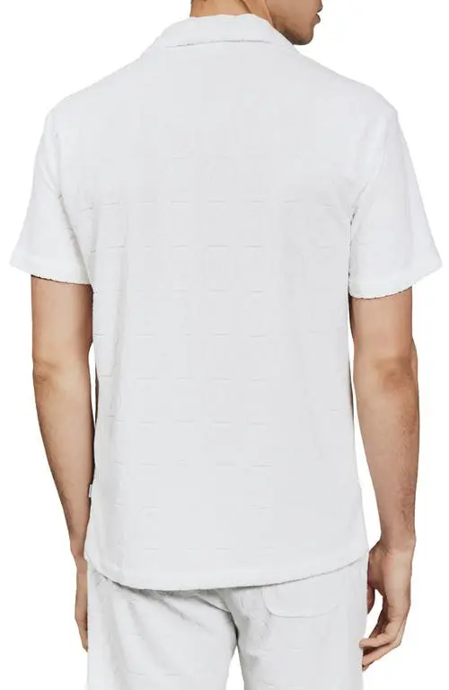 7 Diamonds Ponce Terry Cloth Camp Shirt - Natural
