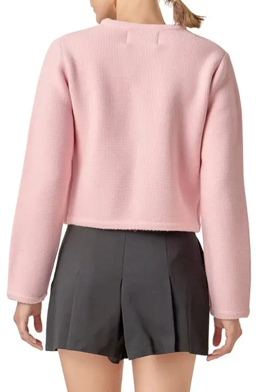 English Factory Round Hem Cardigan - Pink