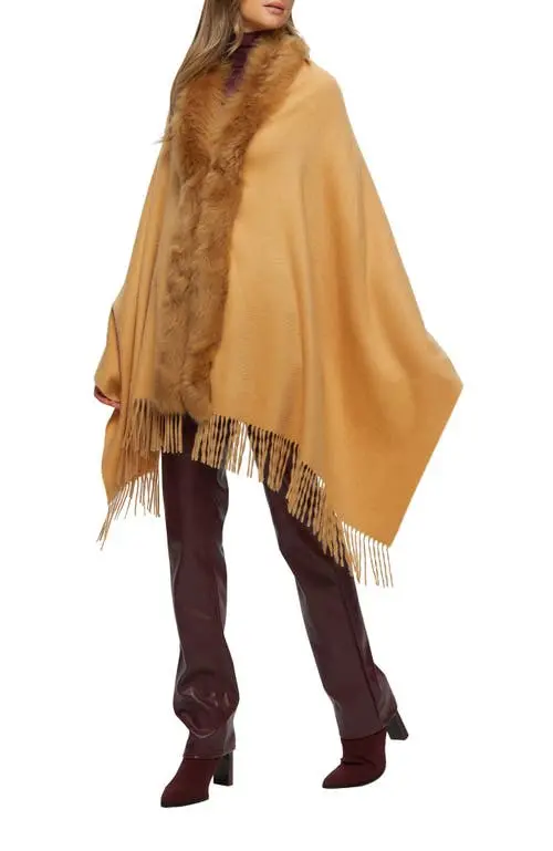 Gorski Cashmere Stole With Trim - Light Camel