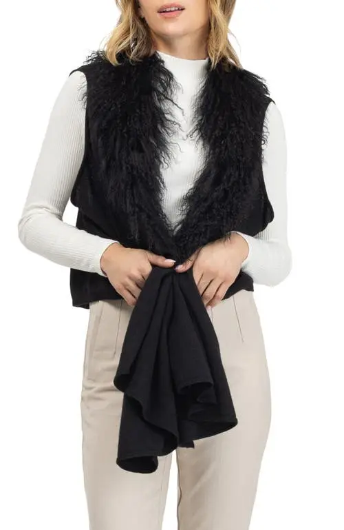 Gorski Cashmere And Merino Wool Blend Vest With Shearling Trim