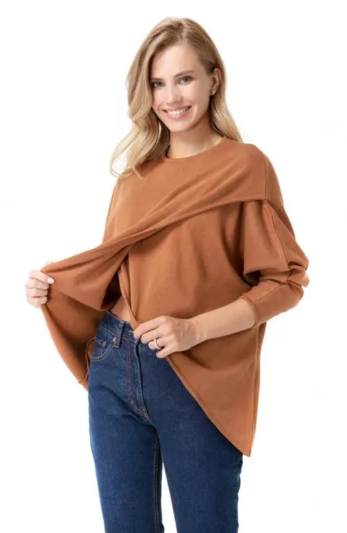 ACCOUCHEE Let Loose Crossover Long Sleeve Maternity/nursing Knit Top