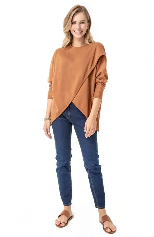 ACCOUCHEE Let Loose Crossover Long Sleeve Maternity/nursing Knit Top