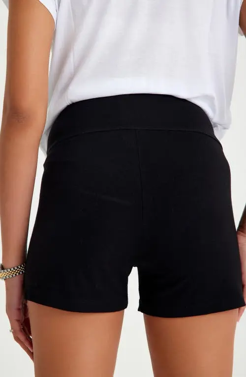 ACCOUCHEE Foldover Waistband Maternity Shorts - Black