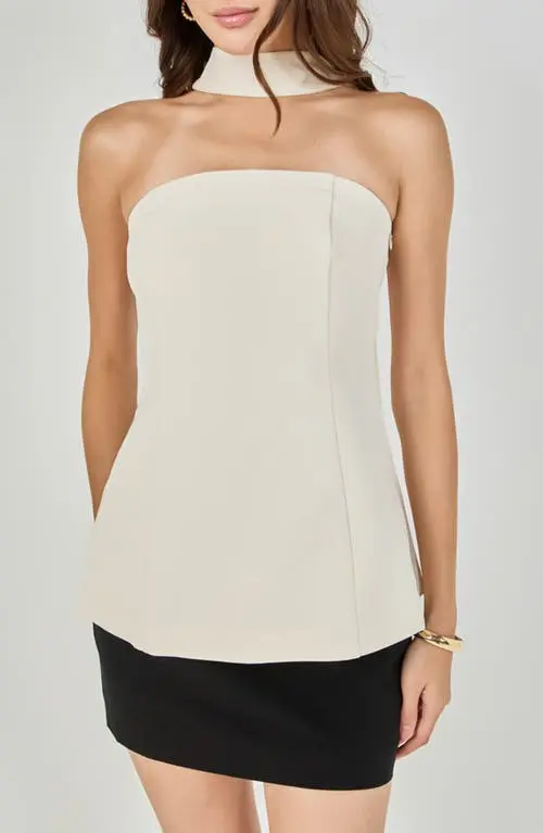 Endless Rose Sleeveless Choker Tie Top - Sand