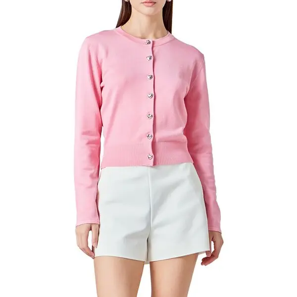 Endless Rose Heart Button Cotton Cardigan