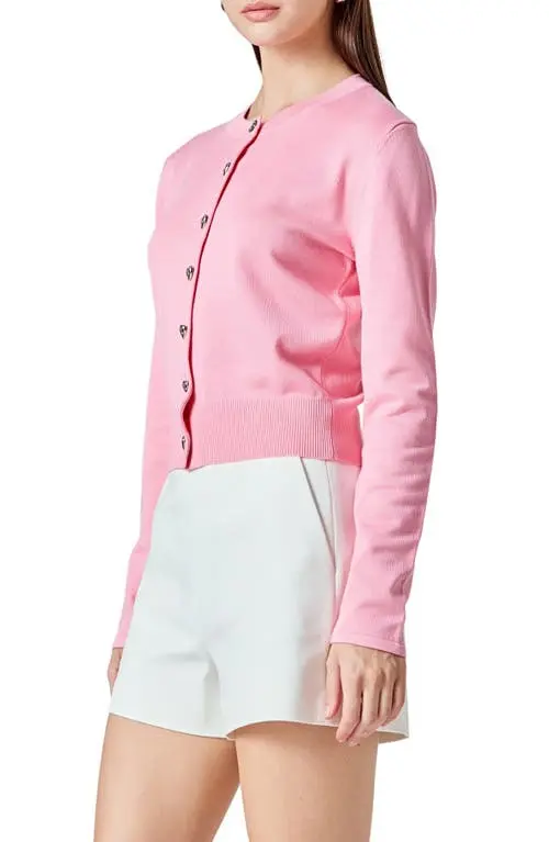 Endless Rose Heart Button Cotton Cardigan