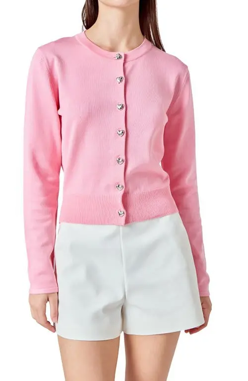 Endless Rose Heart Button Cotton Cardigan