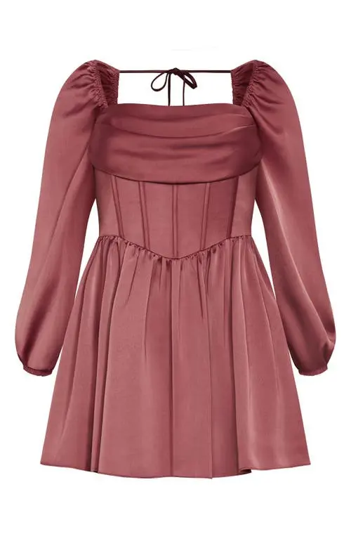 City Chic Flared Satin Corset Dress