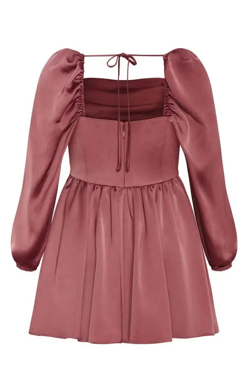 City Chic Flared Satin Corset Dress