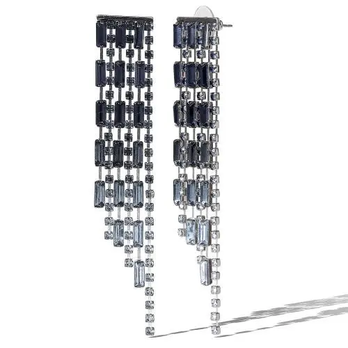 Jessica Simpson Tiered Crystal Fringe Drop Earrings